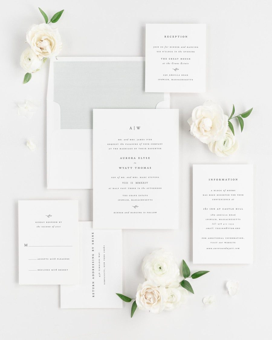 Glamorous Monogram Wedding Invitations | Shine Wedding Invitations
