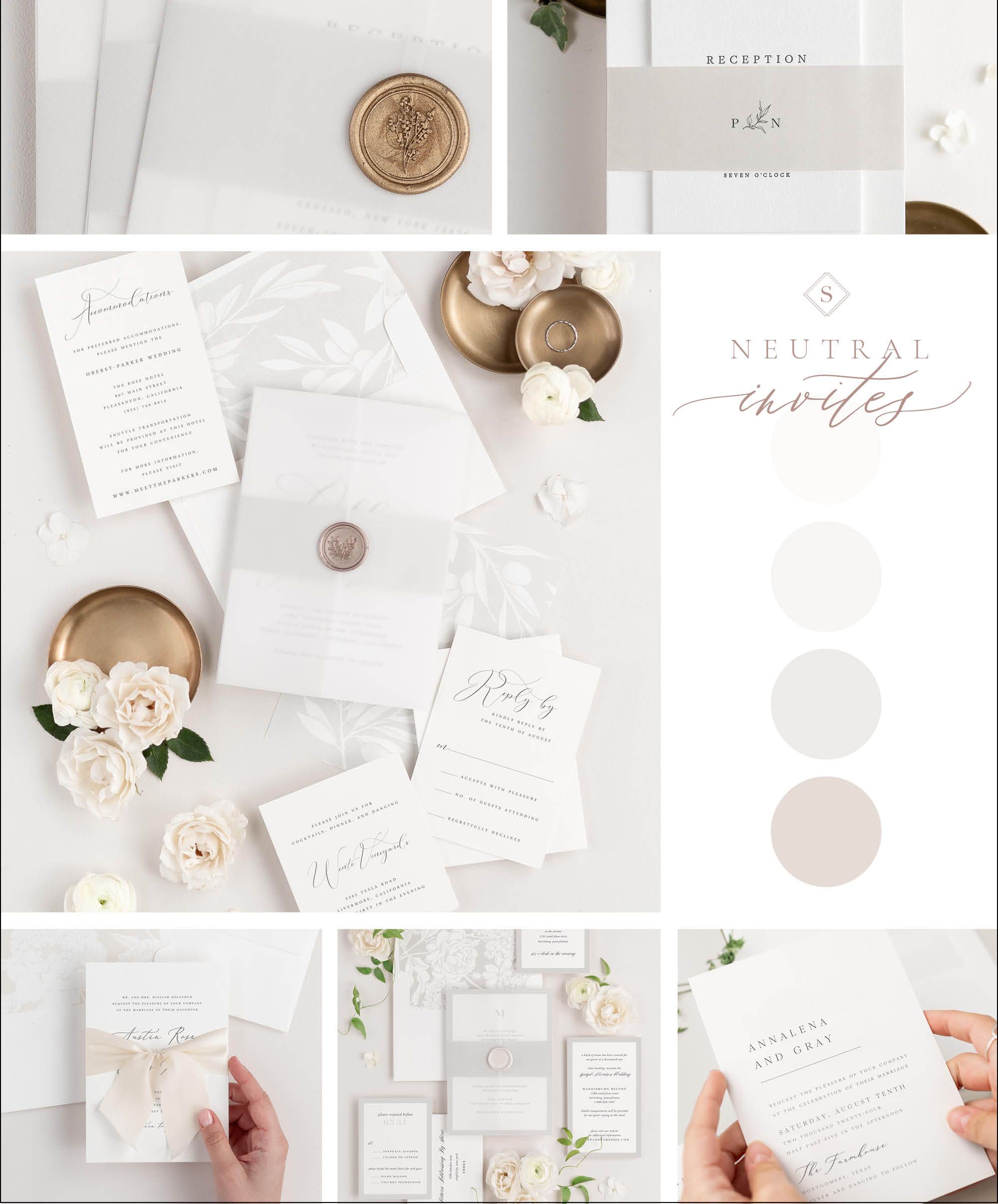 6 Gorgeous Neutral Wedding Invitations | Shine Wedding Invitations