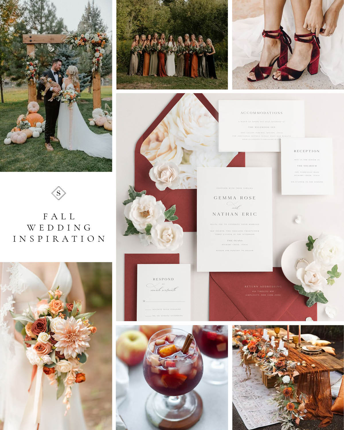 Enchanting Fall Wedding Inspiration | Shine Wedding Invitations