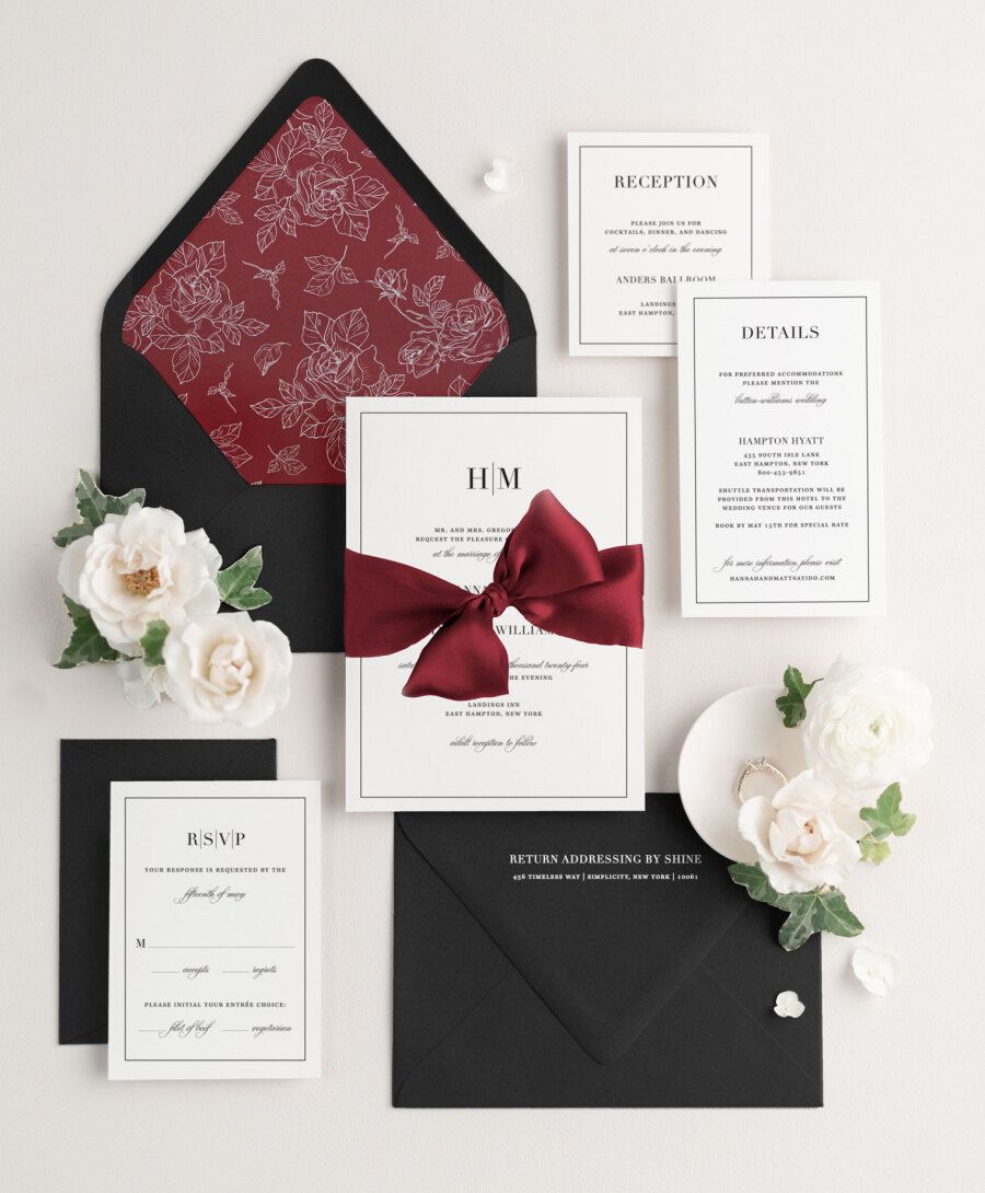 Modern Black and White Wedding Invitations | Shine Wedding Invitations