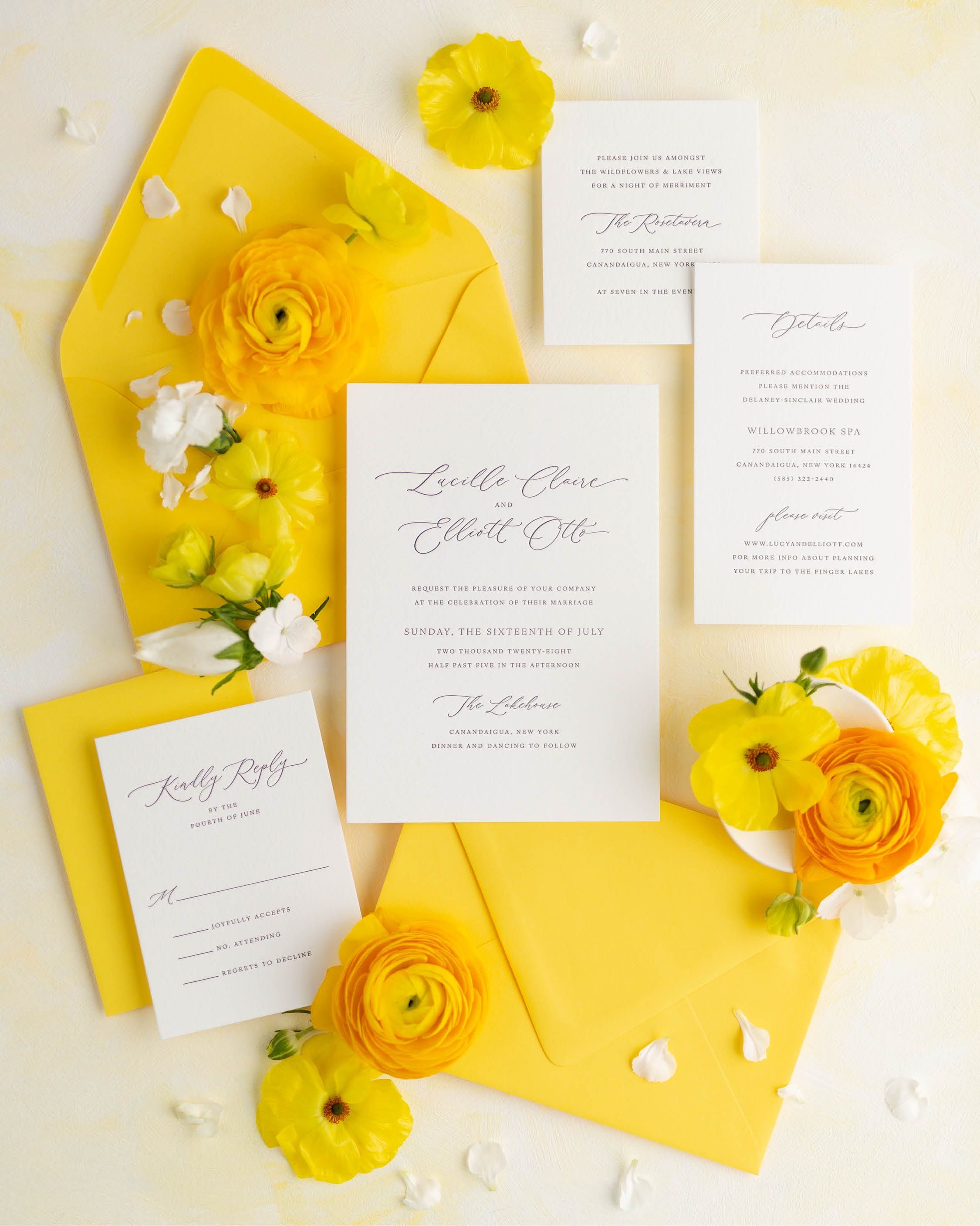 Yellow Wedding Invitations Designs