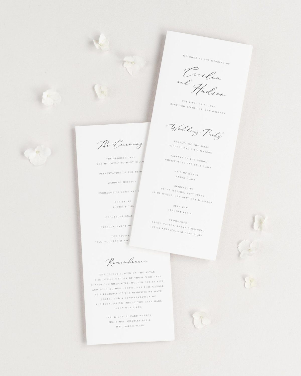 Cecilia Wedding Programs | Shine Wedding Invitations