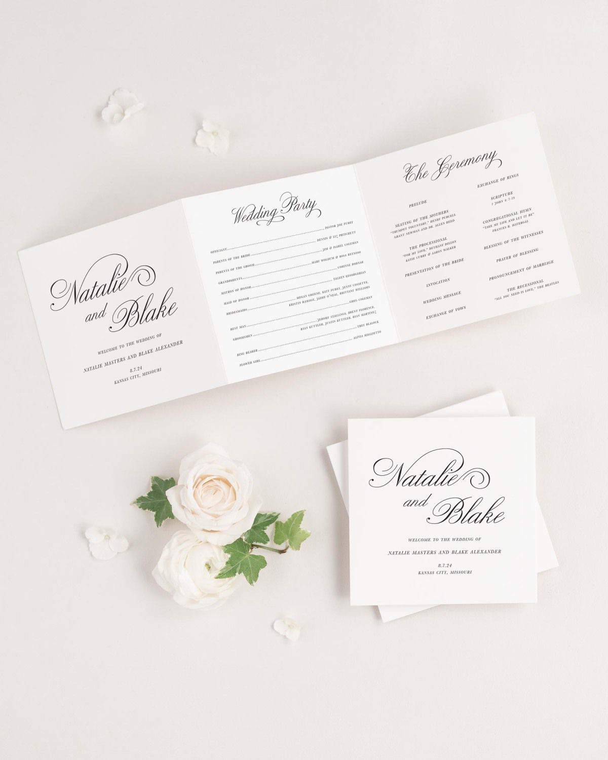 Classic Script Wedding Programs | Shine Wedding Invitations