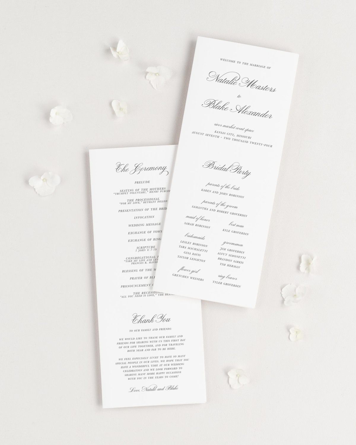 Classic Script Wedding Programs | Shine Wedding Invitations