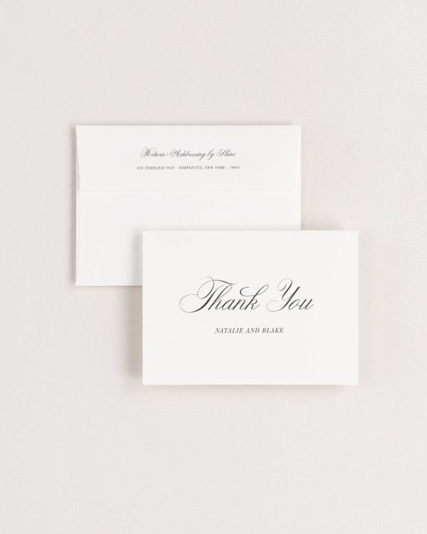 Classic Script Wedding Thank You Cards | Shine Wedding Invitations