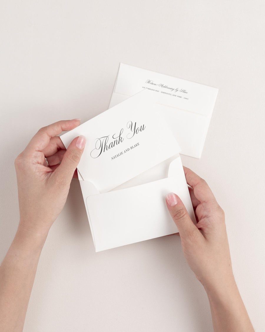 Classic Script Wedding Thank You Cards | Shine Wedding Invitations