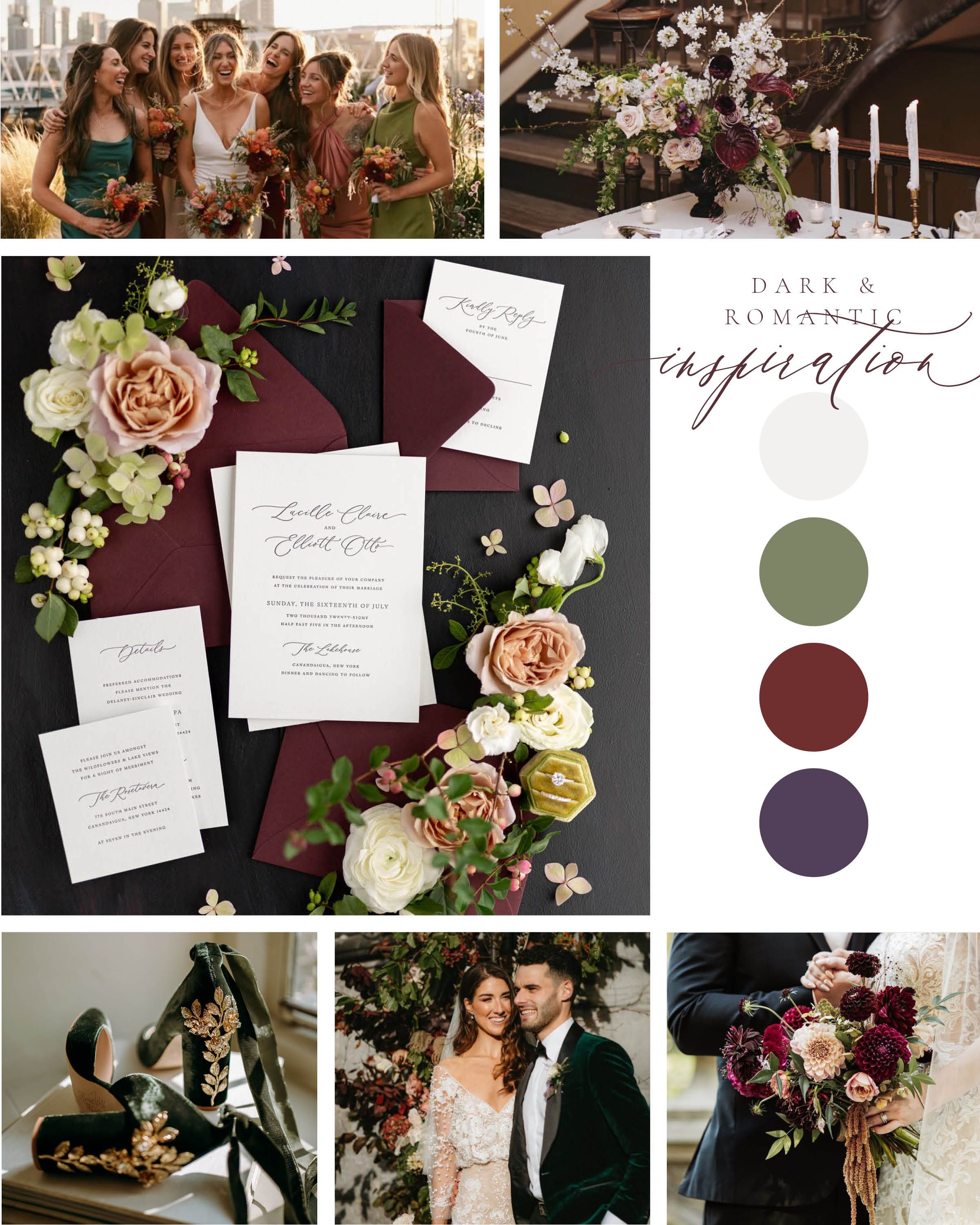Dark and Romantic Wedding Inspiration with Elegant Details | Shine ...
