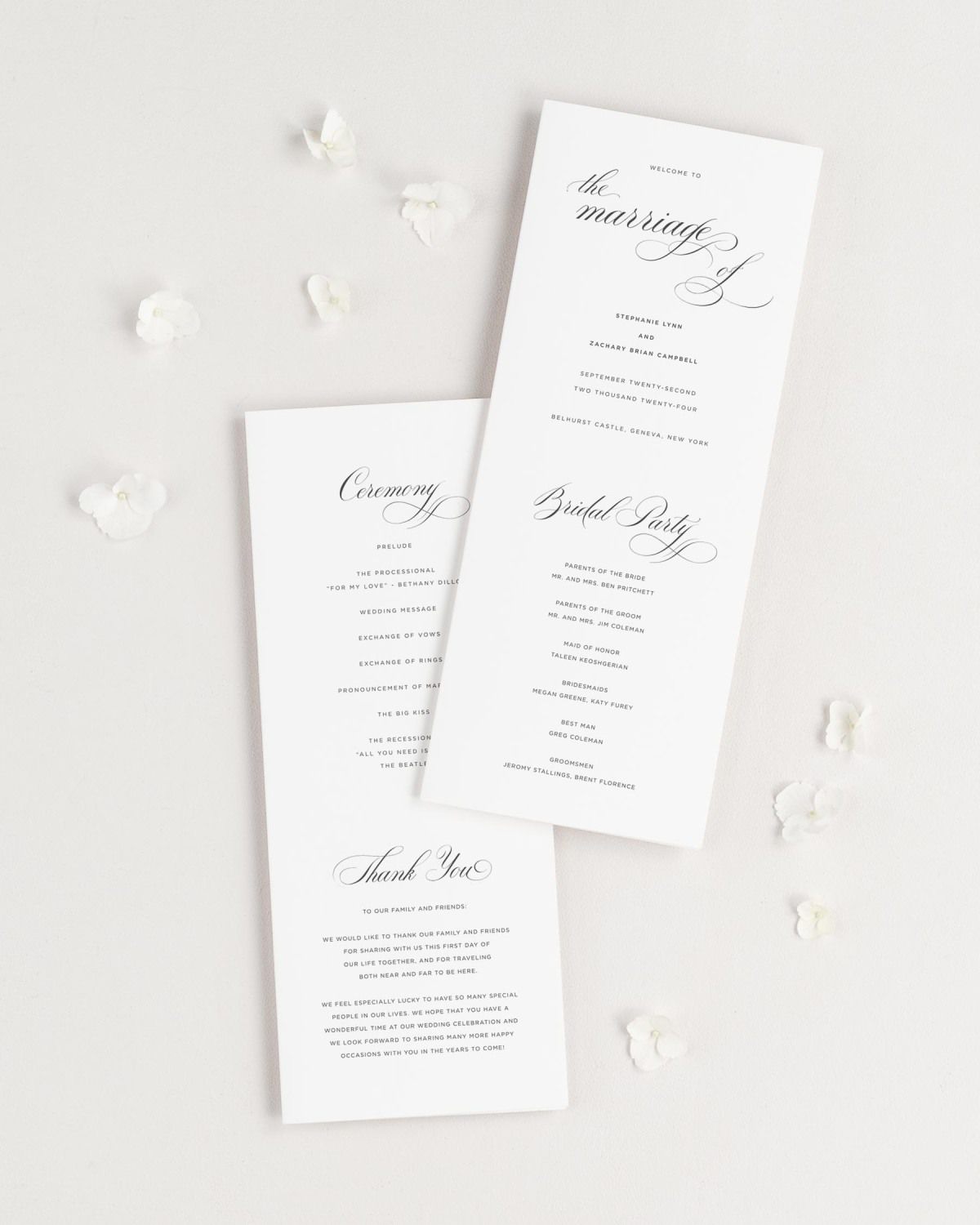 Delicate Elegance Wedding Programs | Shine Wedding Invitations