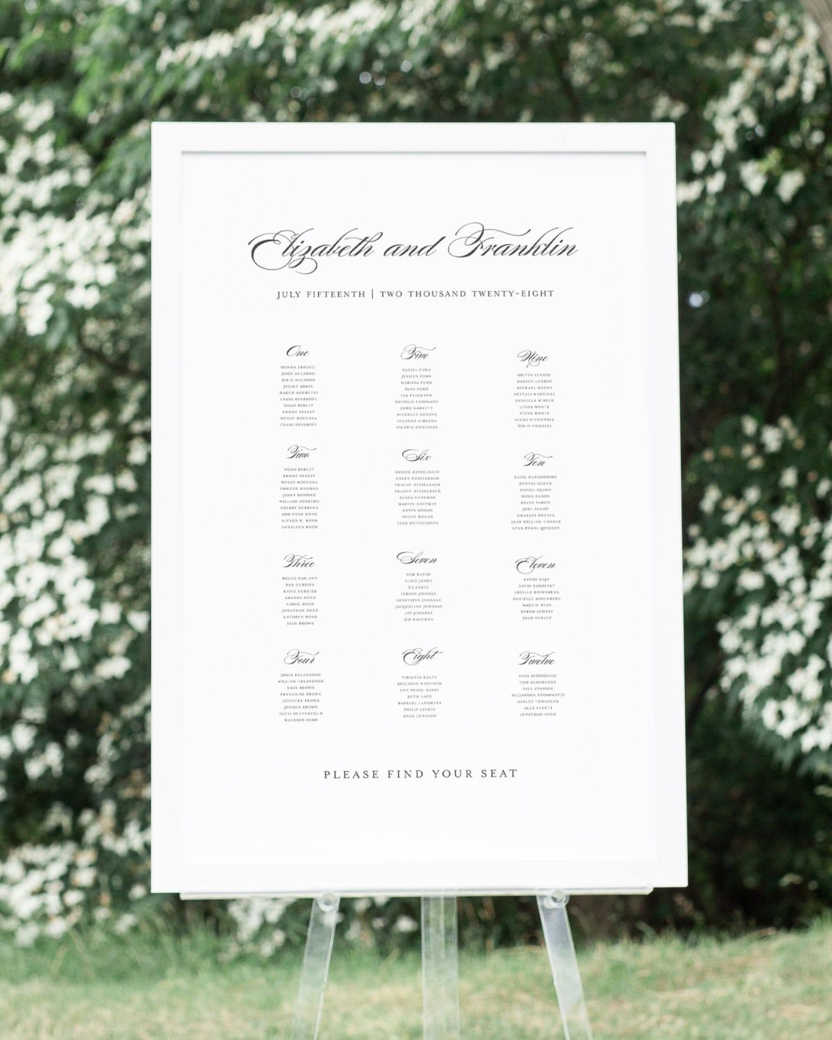 Elizabeth Seating Charts | Shine Wedding Invitations