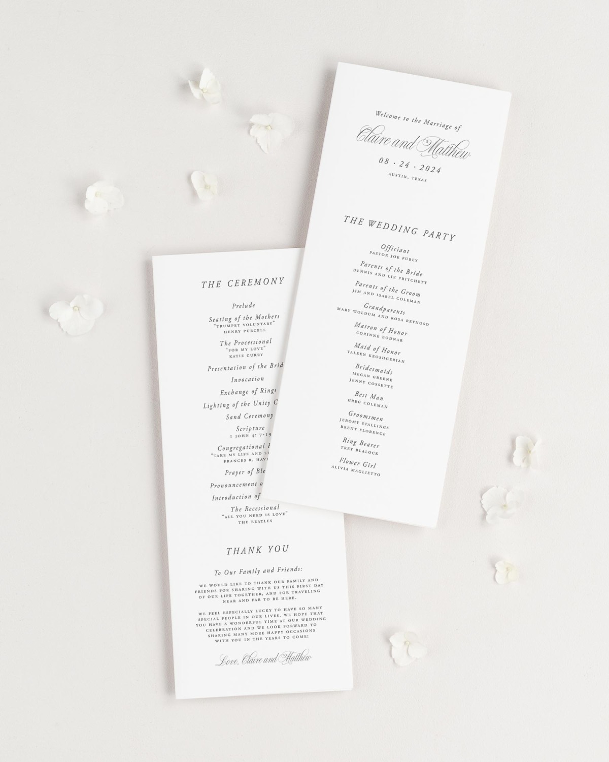 Garden Elegance Wedding Programs | Shine Wedding Invitations