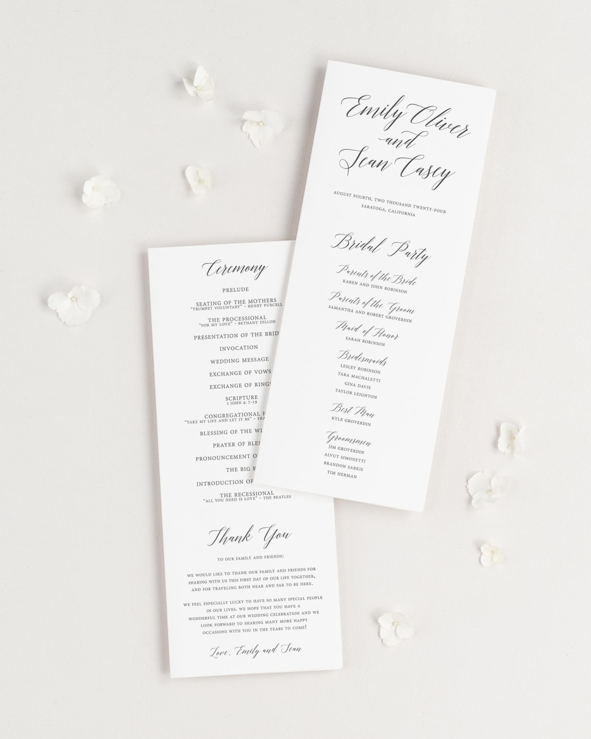 Garden Romance Wedding Programs | Shine Wedding Invitations