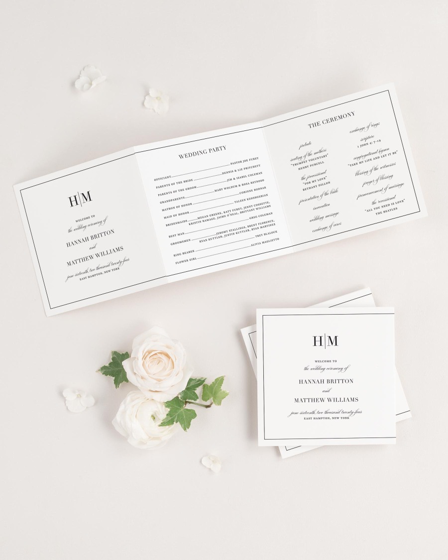 Glam Monogram Wedding Programs | Shine Wedding Invitations