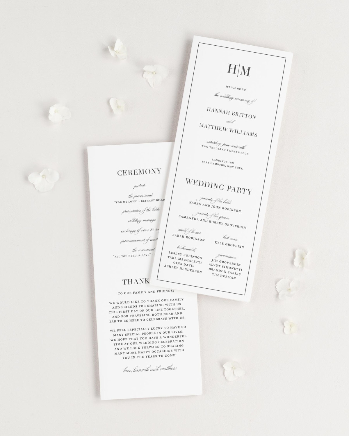 Glam Monogram Wedding Programs | Shine Wedding Invitations
