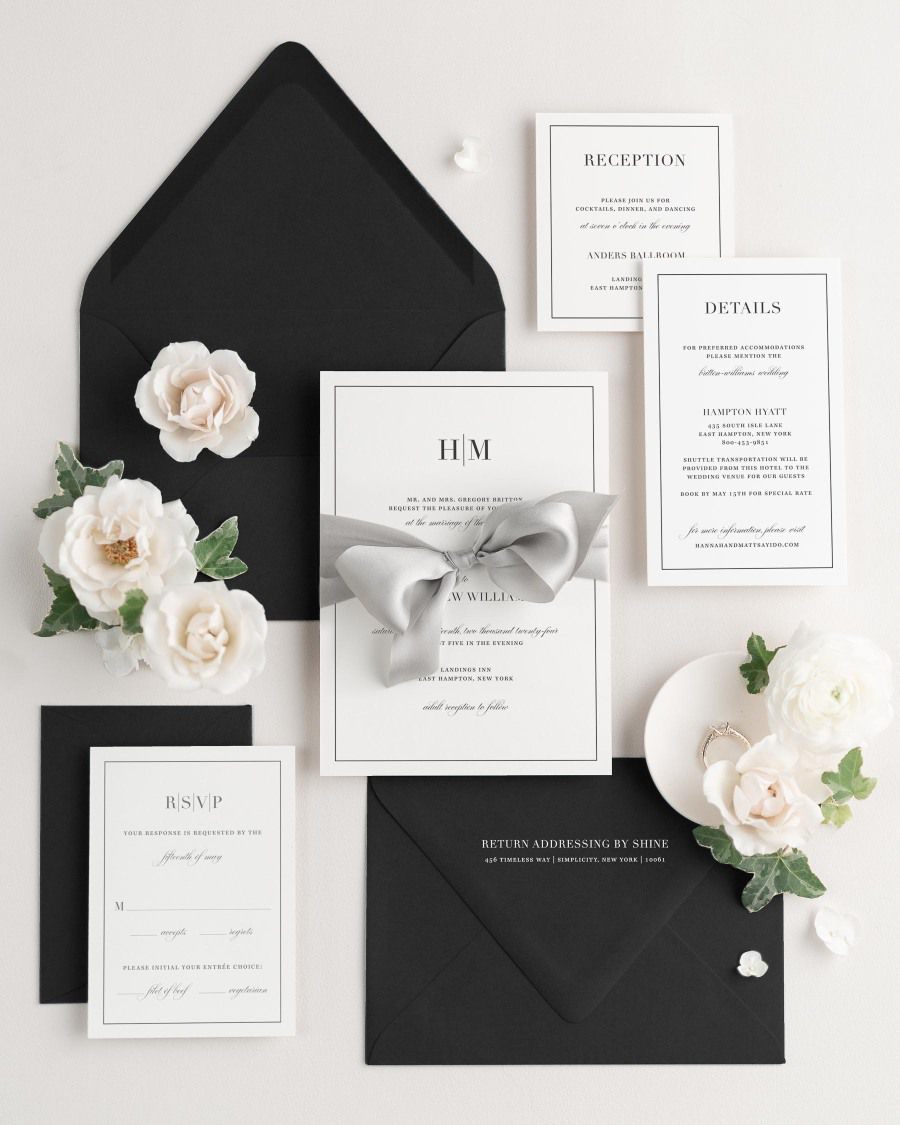 Glam Monogram Wedding Invitations | Shine Wedding Invitations