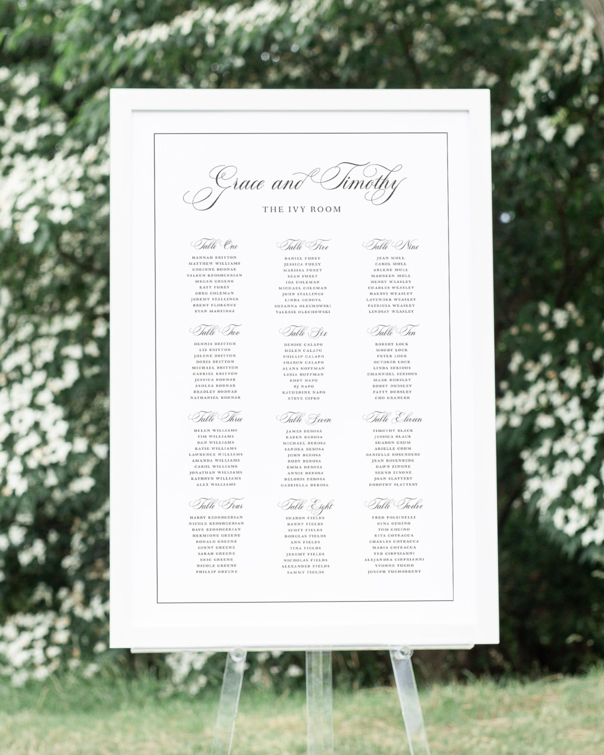 Grace Seating Charts | Shine Wedding Invitations
