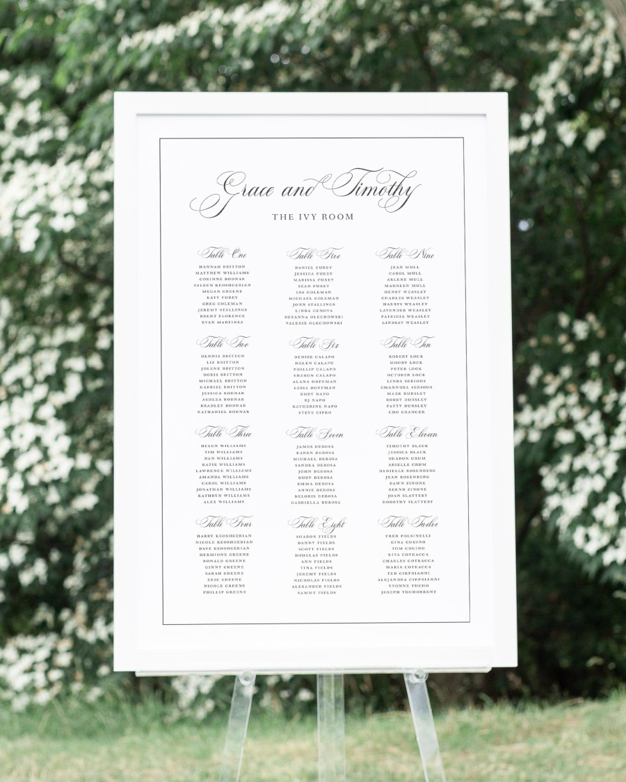 Grace Seating Charts | Shine Wedding Invitations