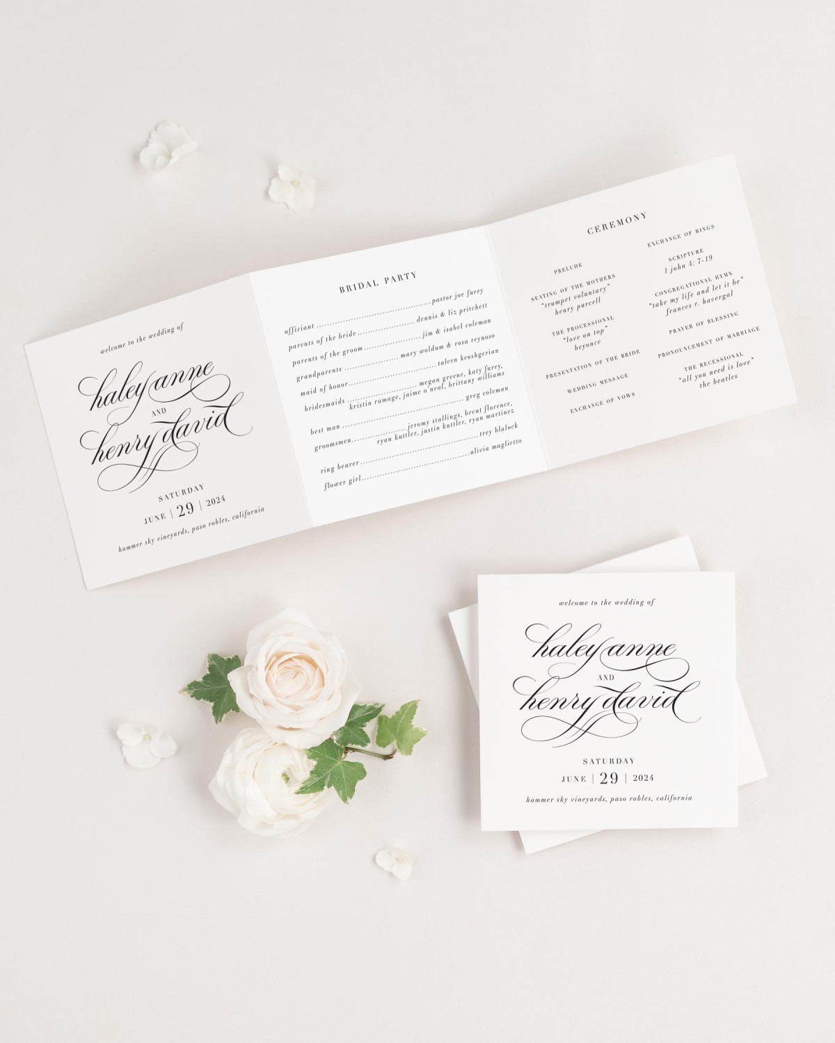 Haley Wedding Programs | Shine Wedding Invitations