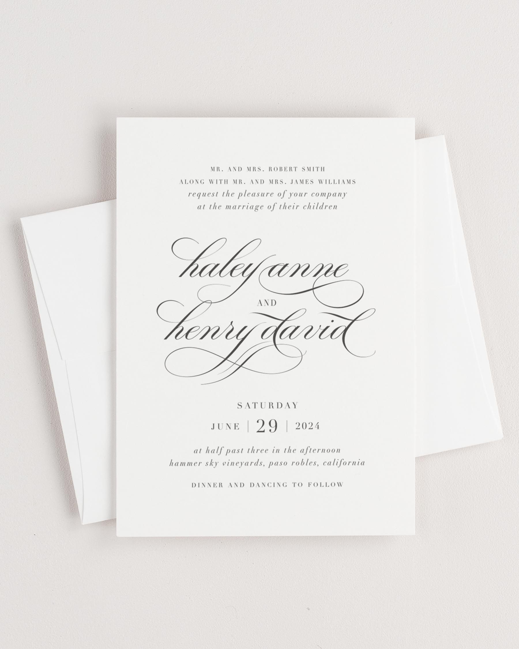 Timeless Haley Wedding Invitations - Elegant & Personalized | Shine ...
