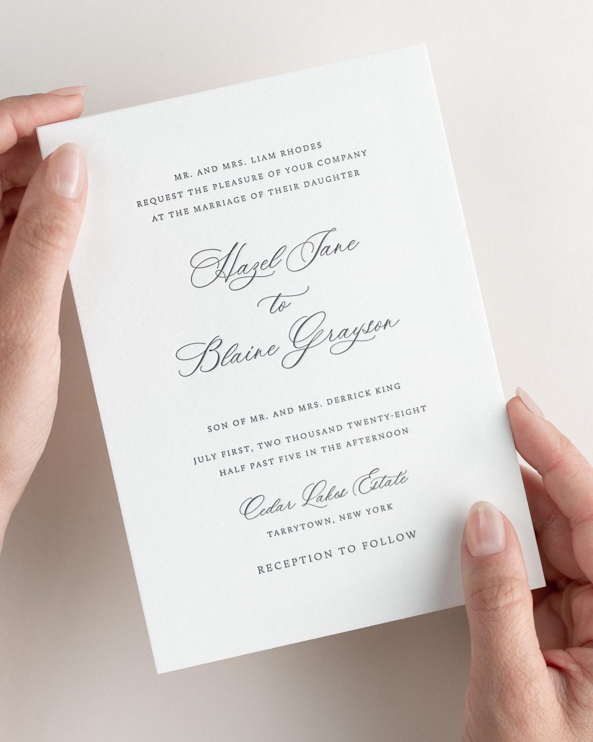 Hazel Letterpress Wedding Invitations | Shine Wedding Invitations