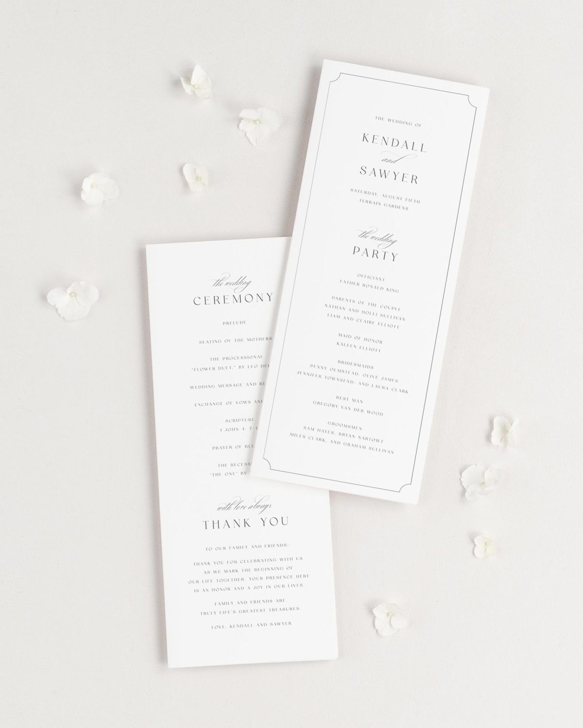 Kendall Wedding Programs | Shine Wedding Invitations