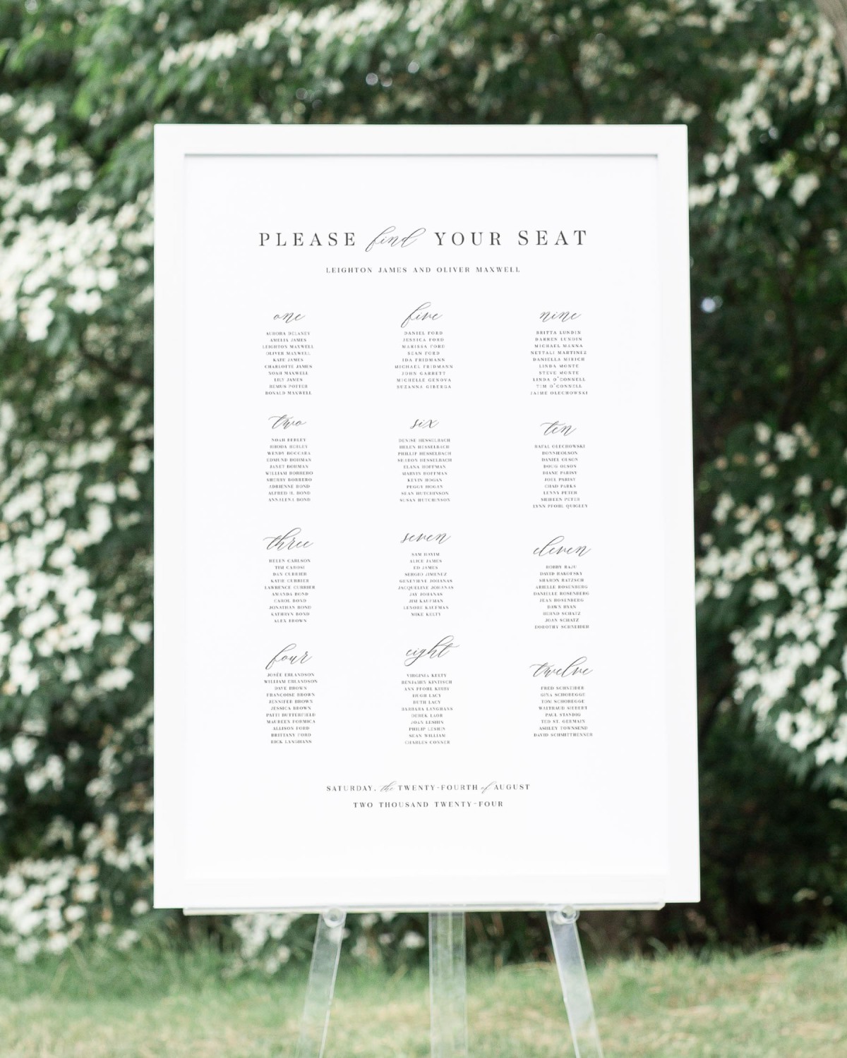 Leighton Seating Charts | Shine Wedding Invitations