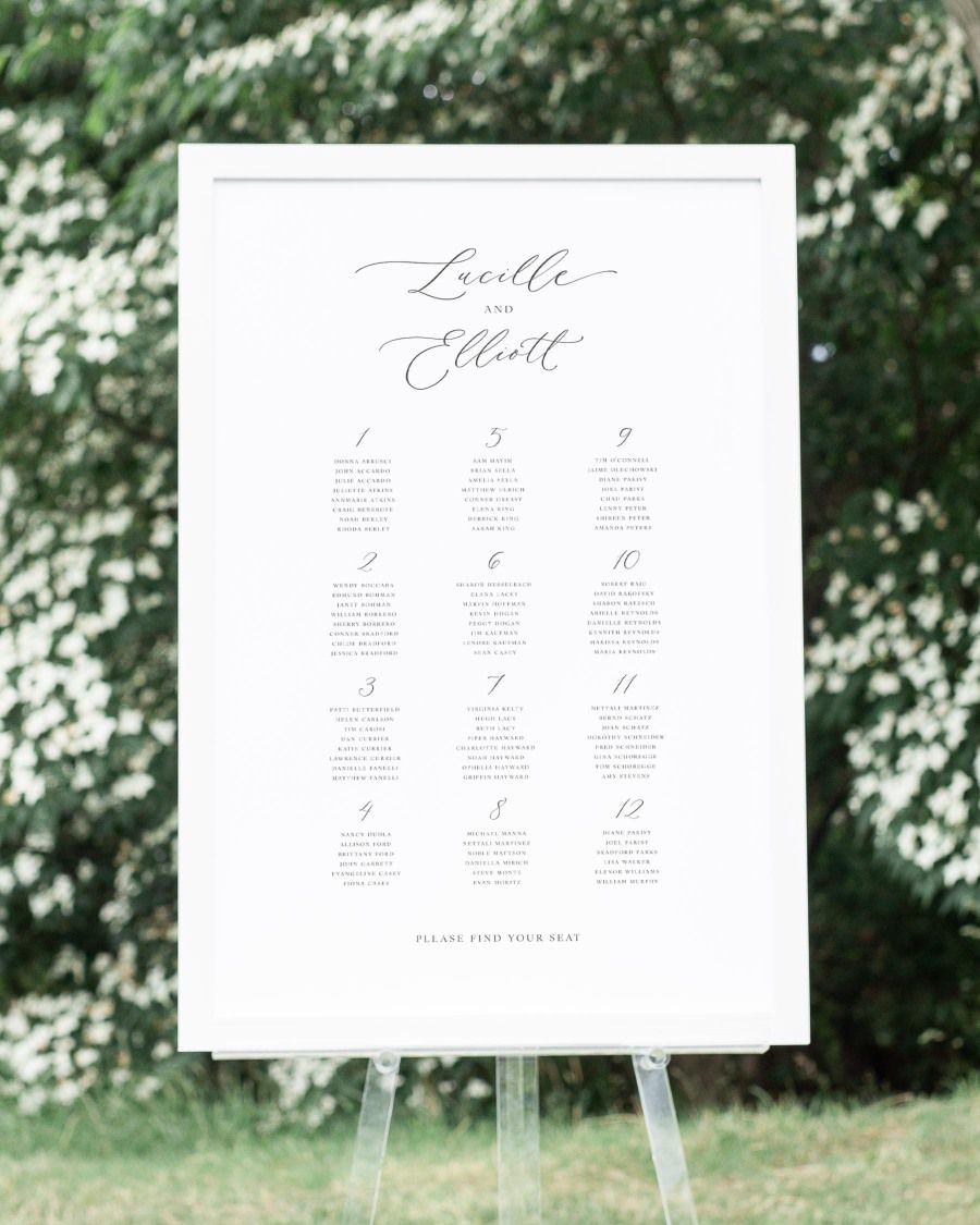 Lucille Seating Charts | Shine Wedding Invitations