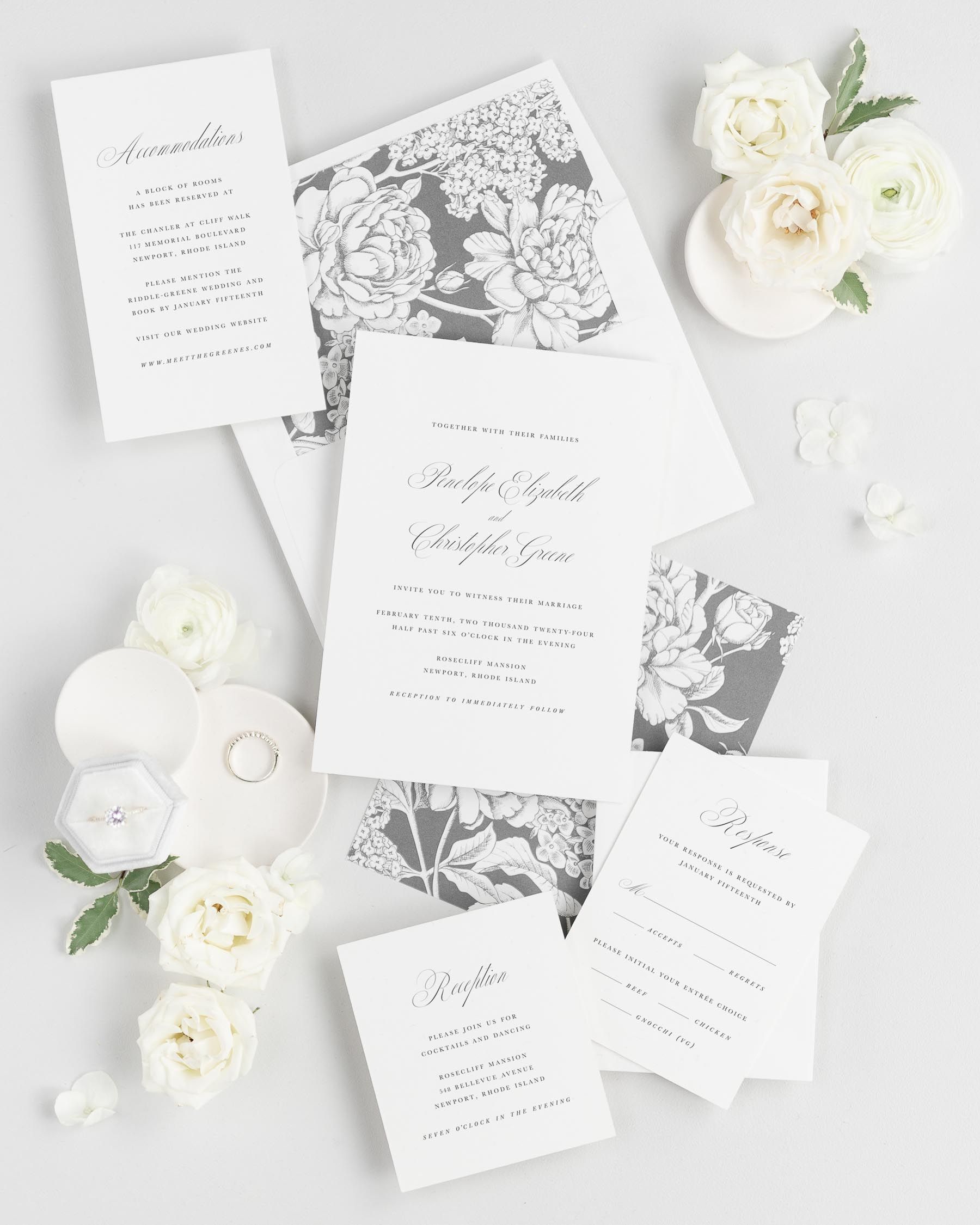 Slate Gray Wedding Invitations with Elegant Script | Shine Wedding ...