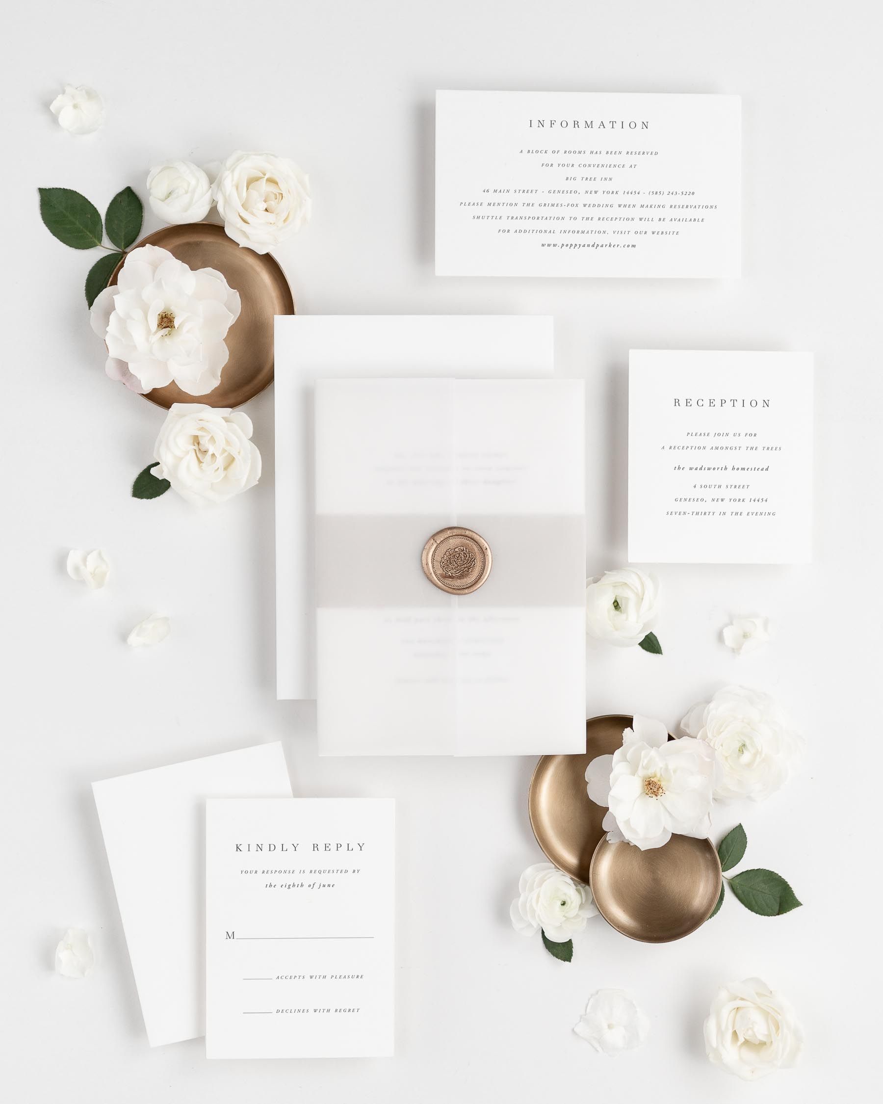 Sophisticated Serif Wedding Invitations with Neutral Styling | Shine ...