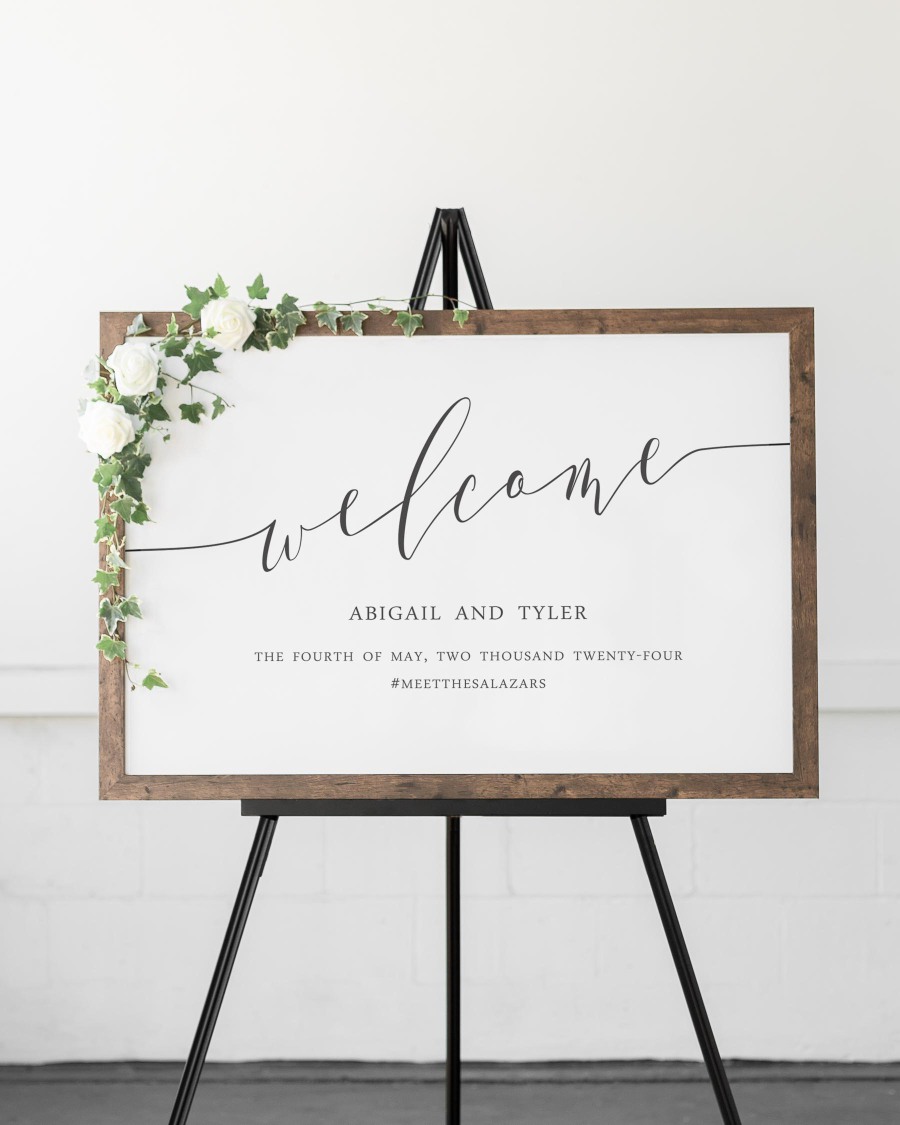 Romantic Calligraphy Welcome Signs | Shine Wedding Invitations