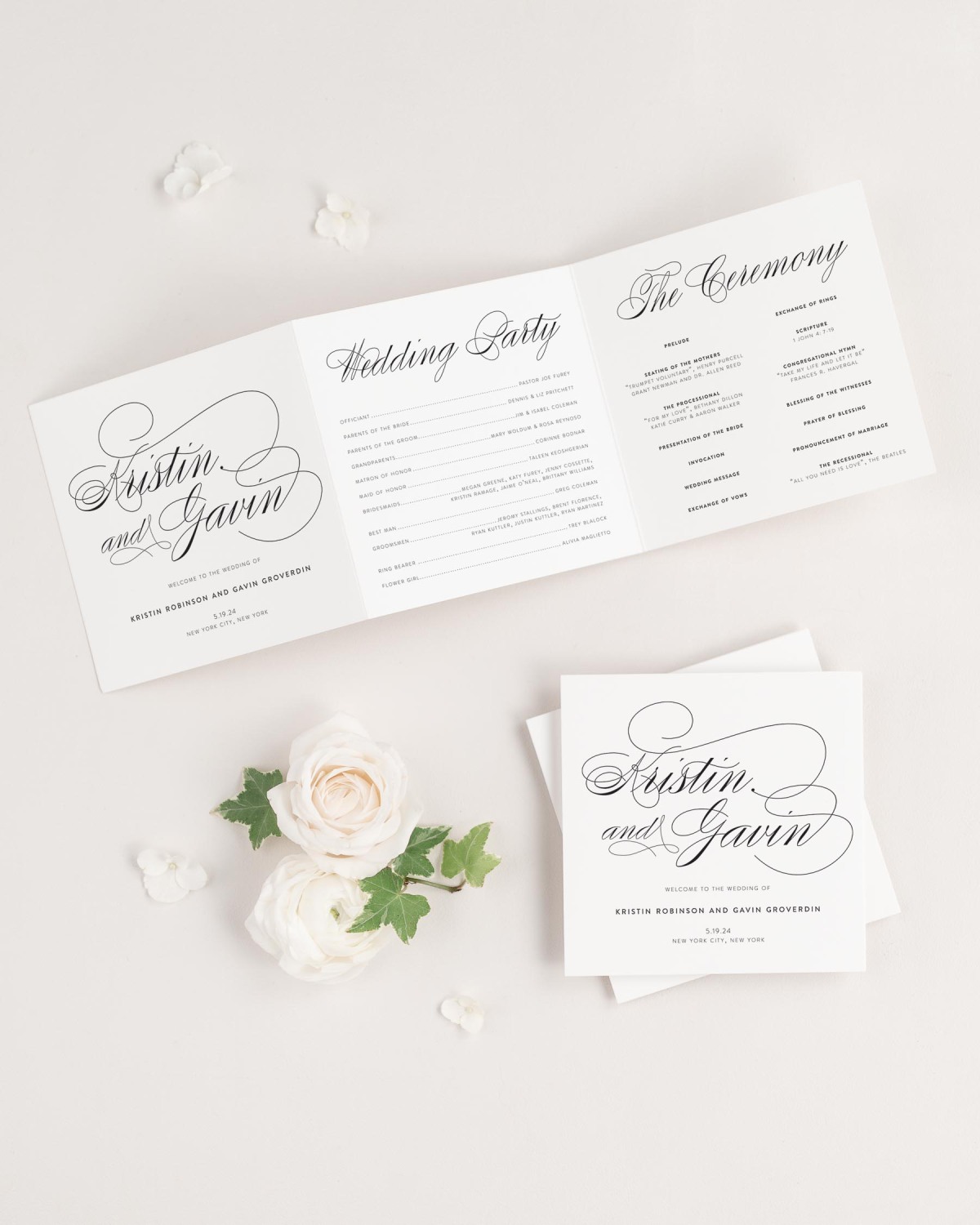 Script Elegance Wedding Programs | Shine Wedding Invitations