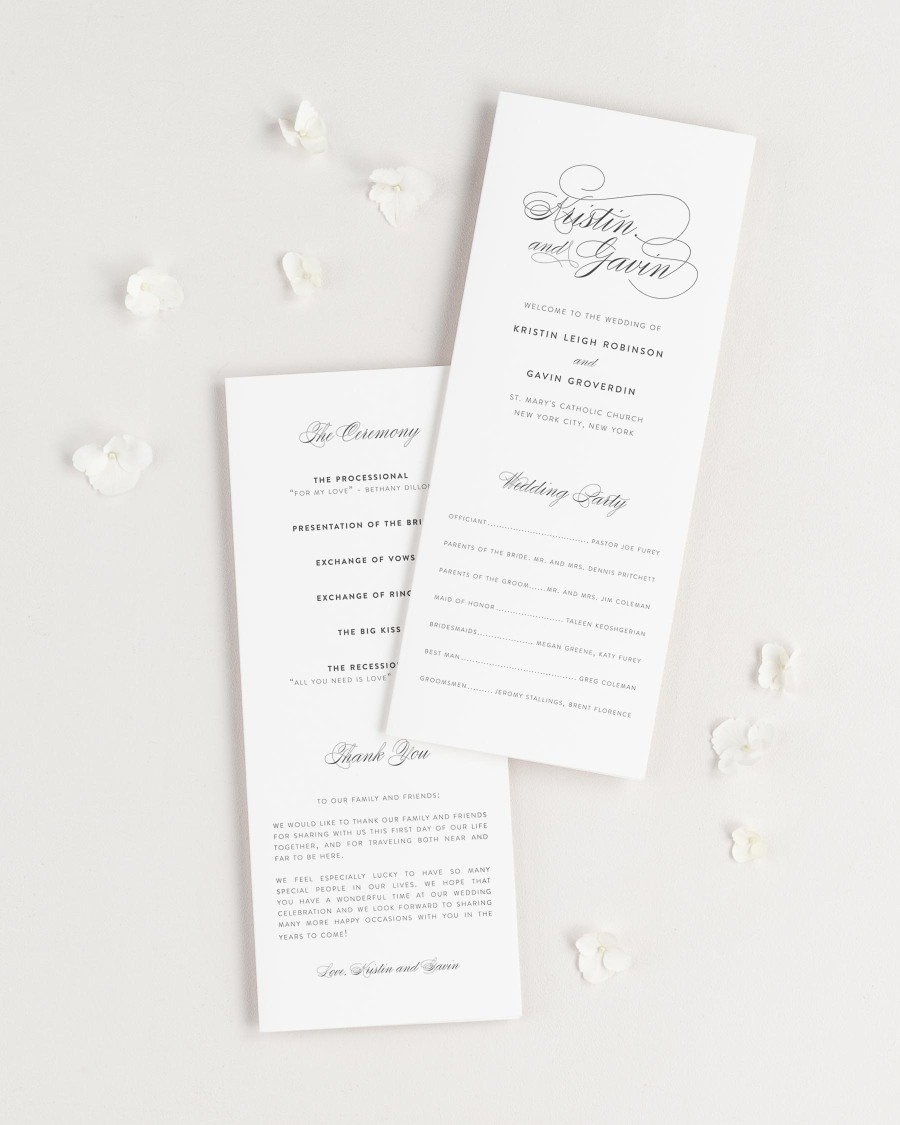 Script Elegance Wedding Programs | Shine Wedding Invitations
