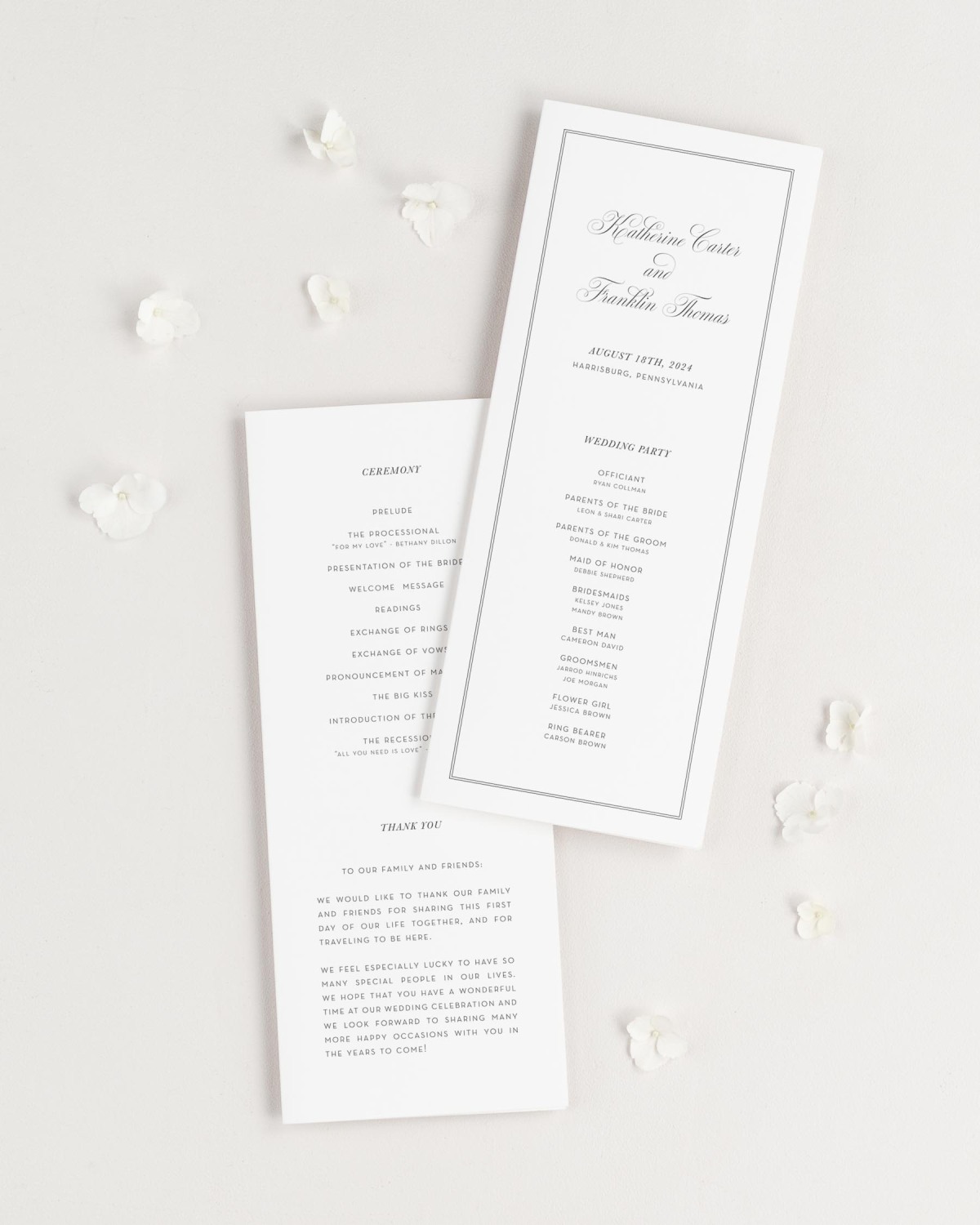 Simply Classic Wedding Programs | Shine Wedding Invitations