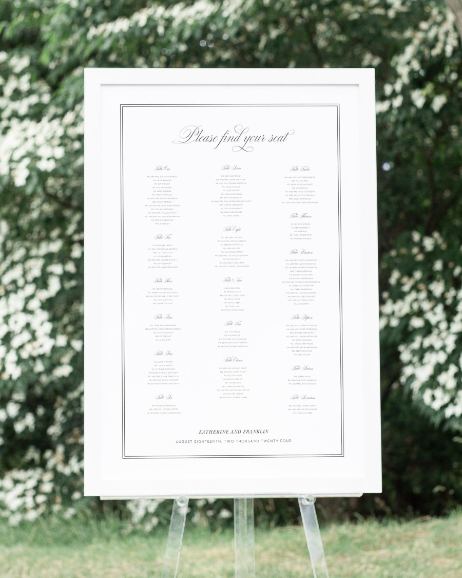 Simply Classic Seating Charts | Shine Wedding Invitations