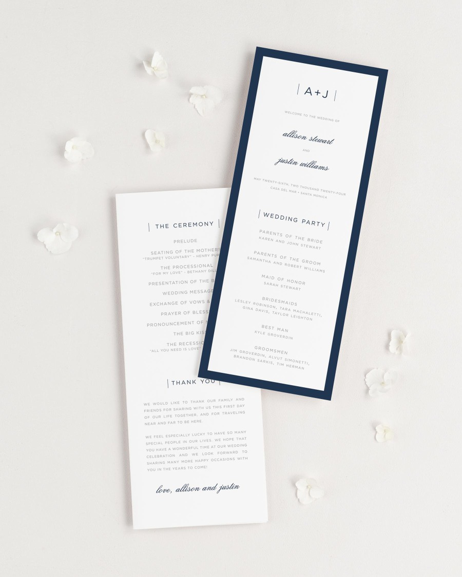 Sophisticated Modern Wedding Programs | Shine Wedding Invitations