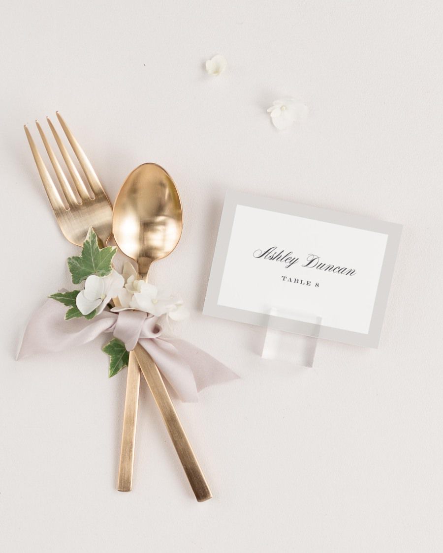 Upscale Monogram Place Cards | Shine Wedding Invitations