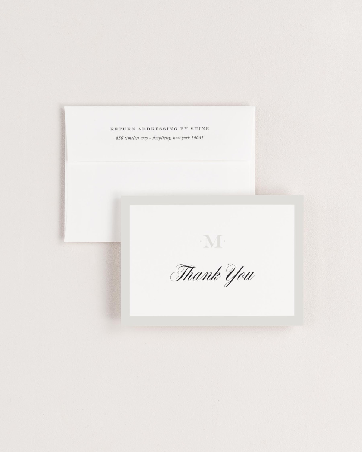 Upscale Monogram Wedding Thank You Cards | Shine Wedding Invitations
