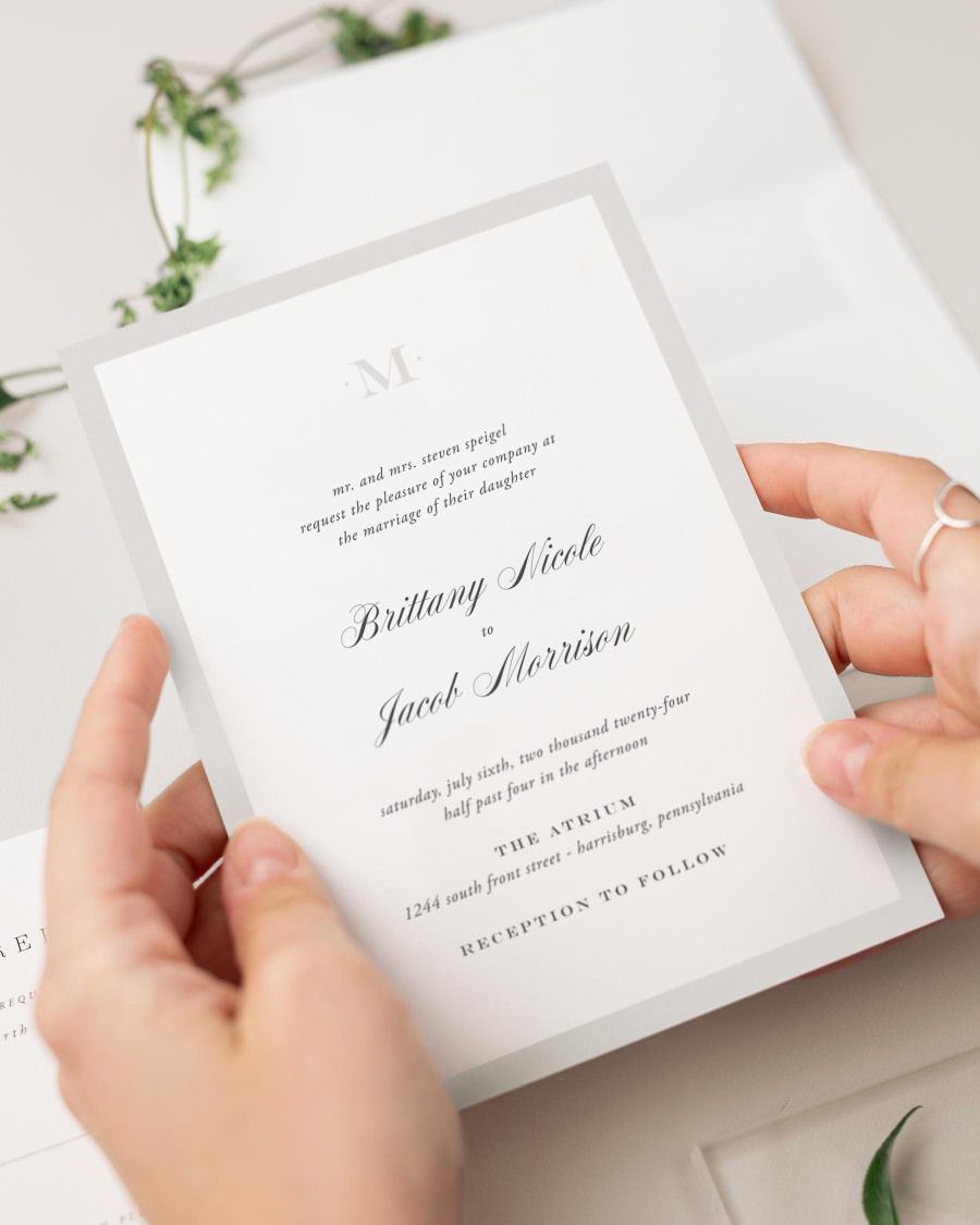 Upscale Monogram Wedding Invitations | Shine Wedding Invitations