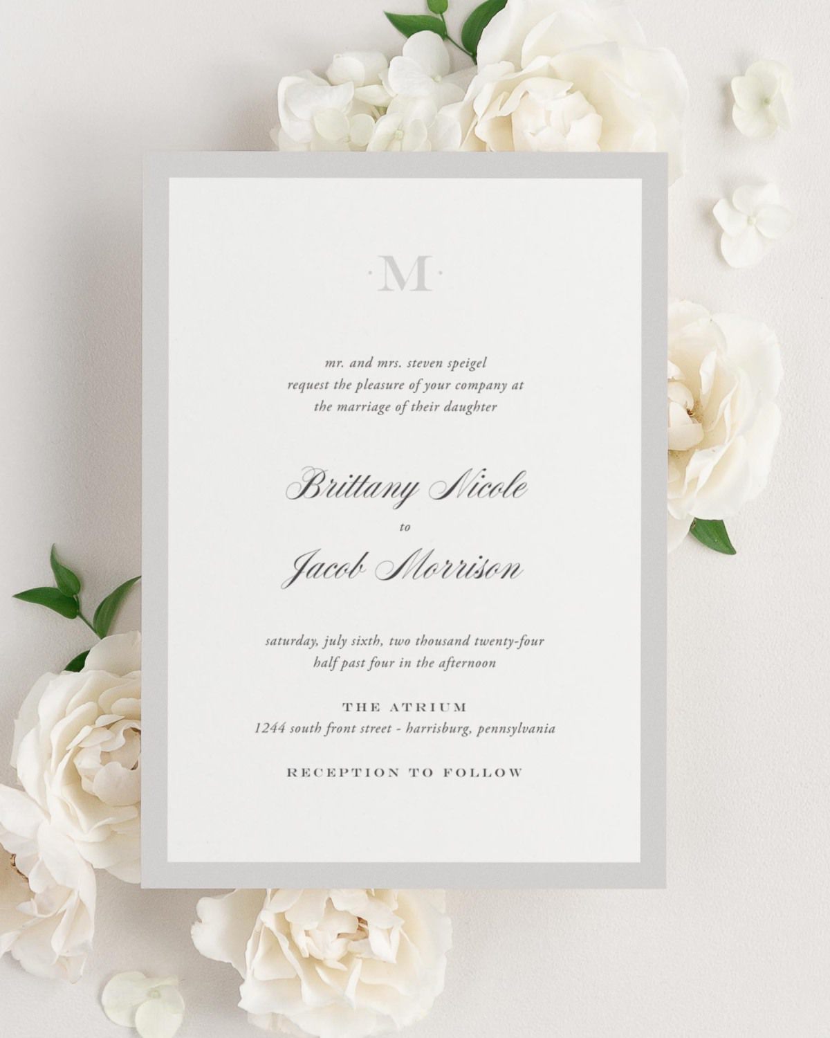 Upscale Monogram Wedding Invitations | Shine Wedding Invitations
