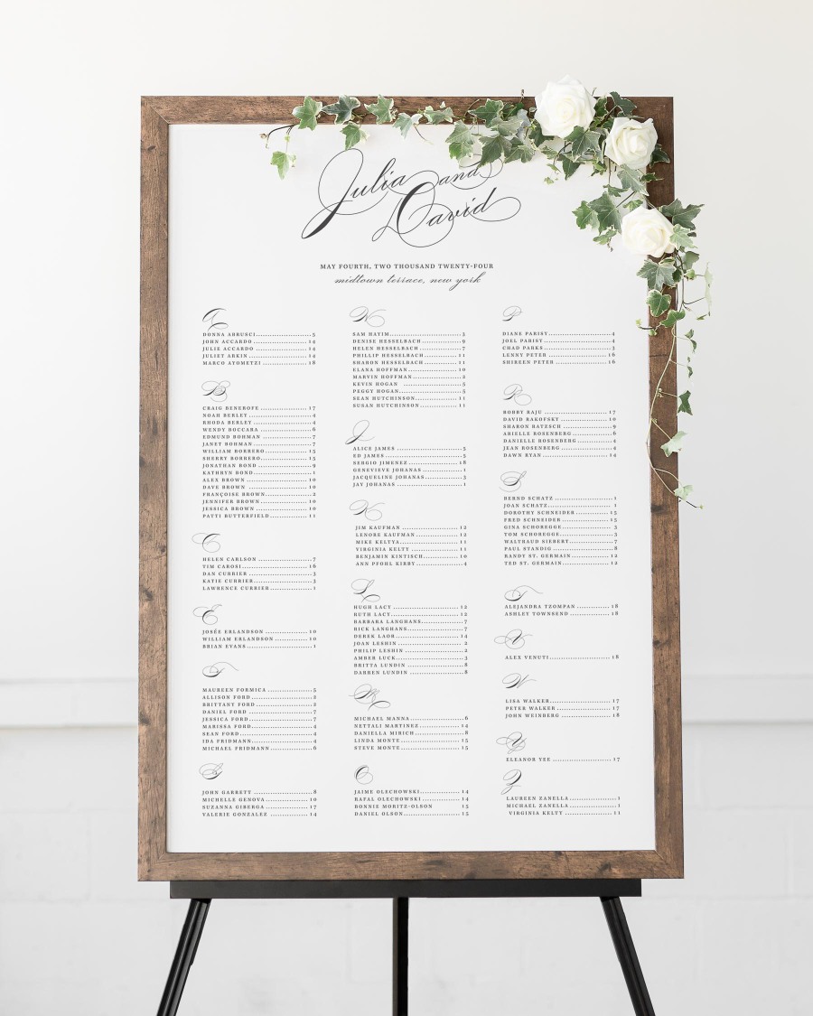 Vintage Glam Seating Charts | Shine Wedding Invitations