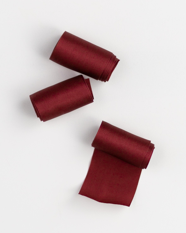 Wine Silk Ribbon | Shine Wedding Invitations