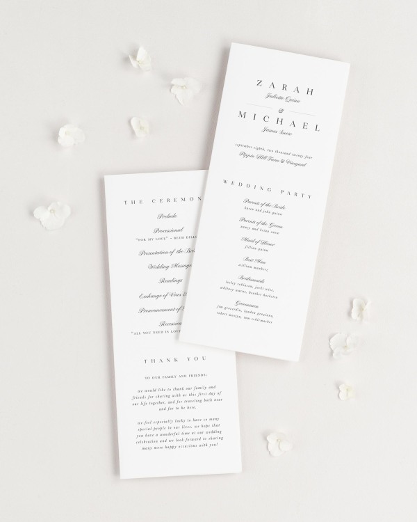 Zarah Wedding Programs | Shine Wedding Invitations