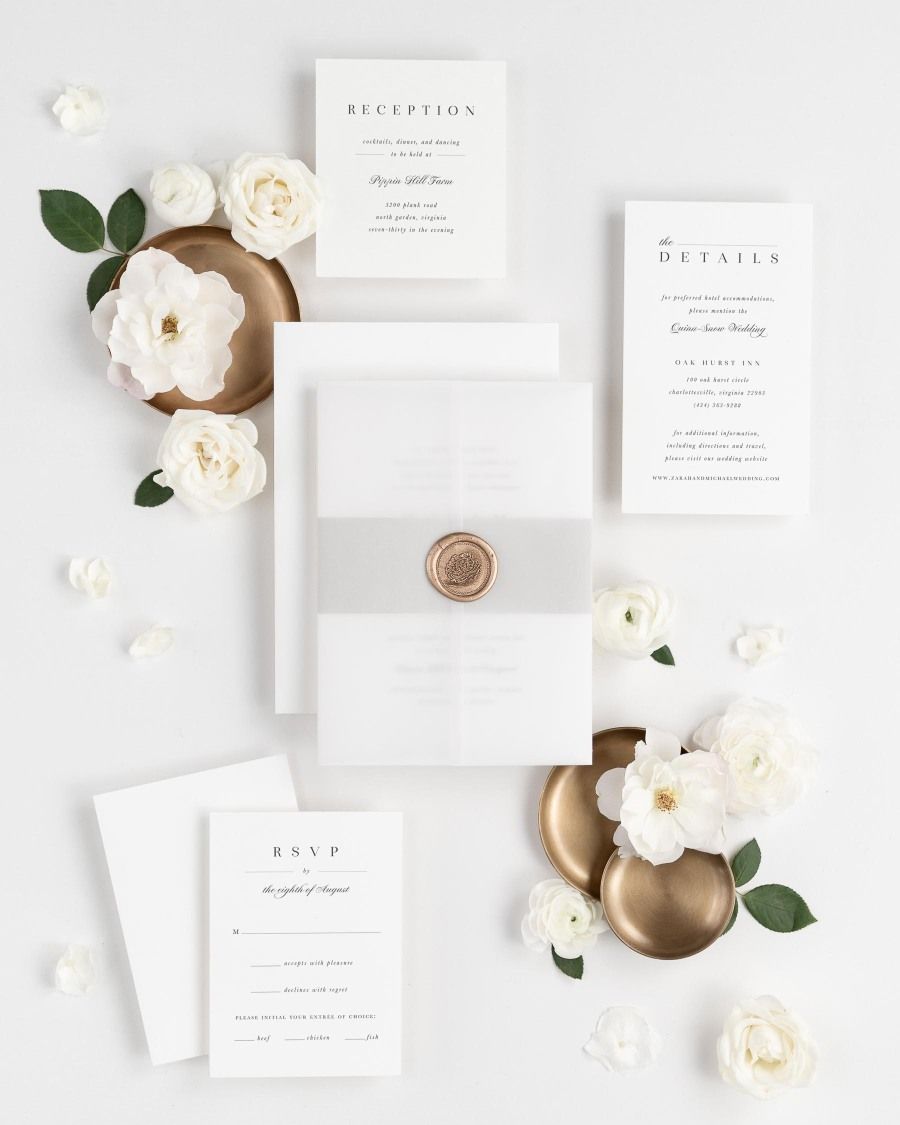 Modern Invitations with Mineral Blue Border | Shine Wedding Invitations