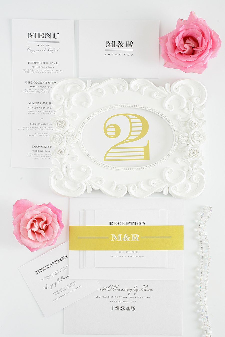 Complete Wedding Invitation Package in Antique Gold and Yellow | Shine ...