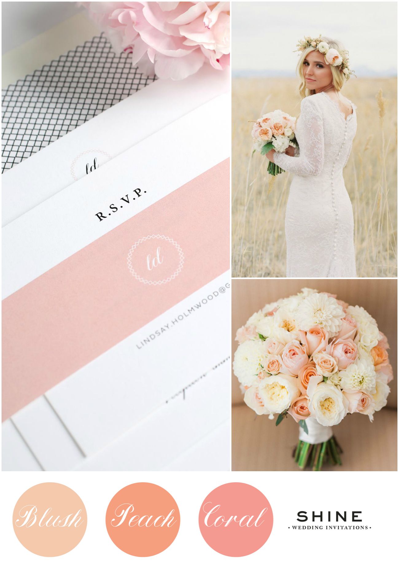 Elegant Blush Wedding Inspiration | Shine Wedding Invitations
