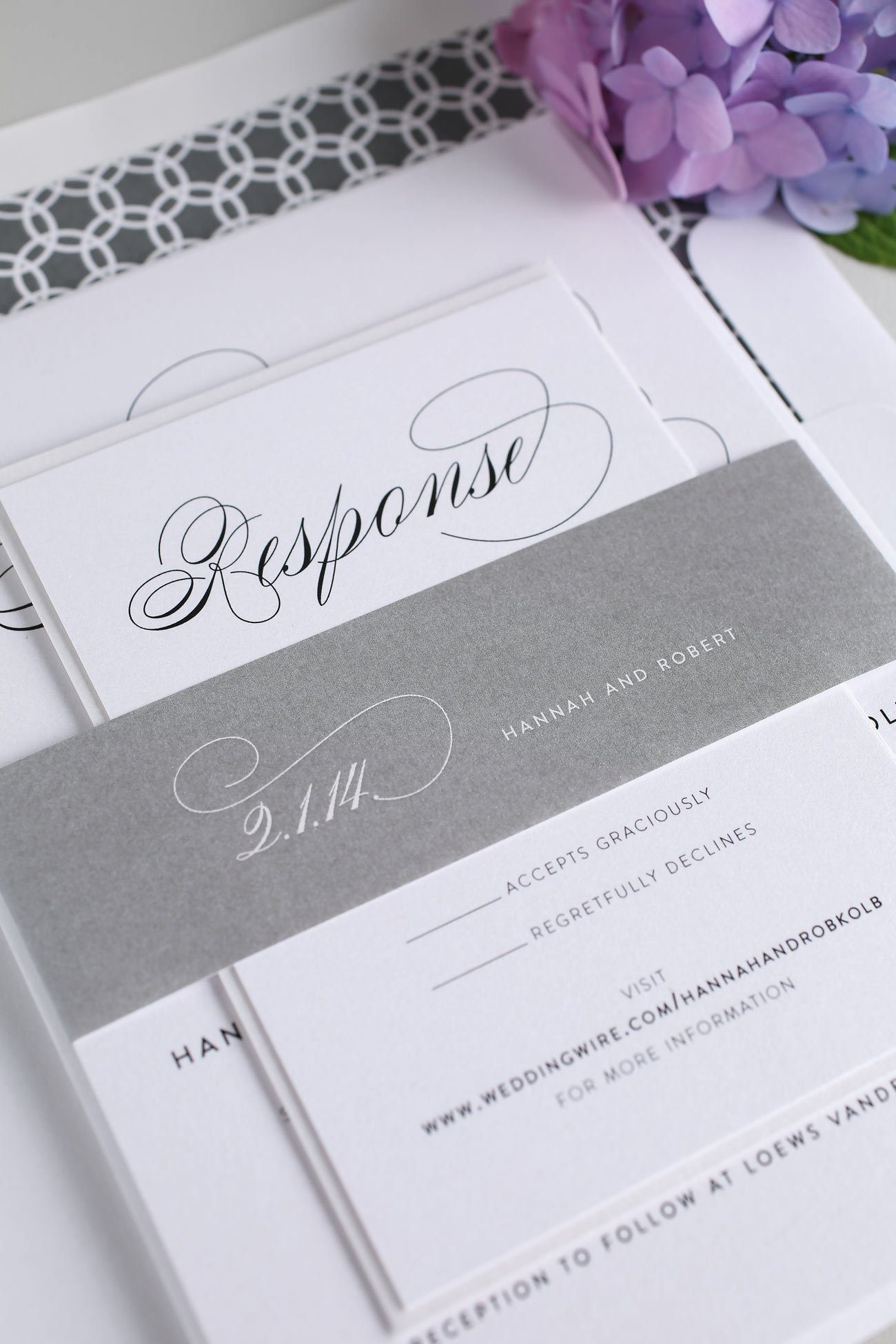 Elegant Wedding Invitations in Gray | Shine Wedding Invitations