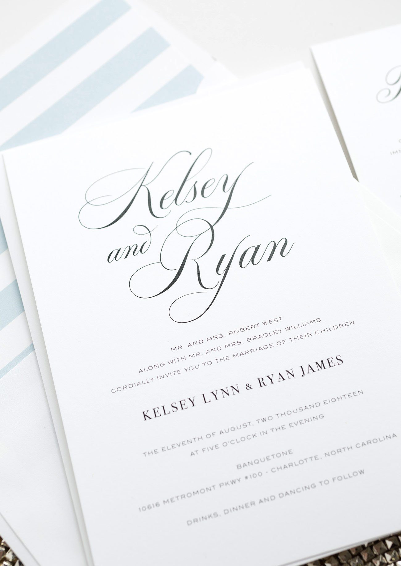 Timeless Wedding Invitations in Blue | Shine Wedding Invitations