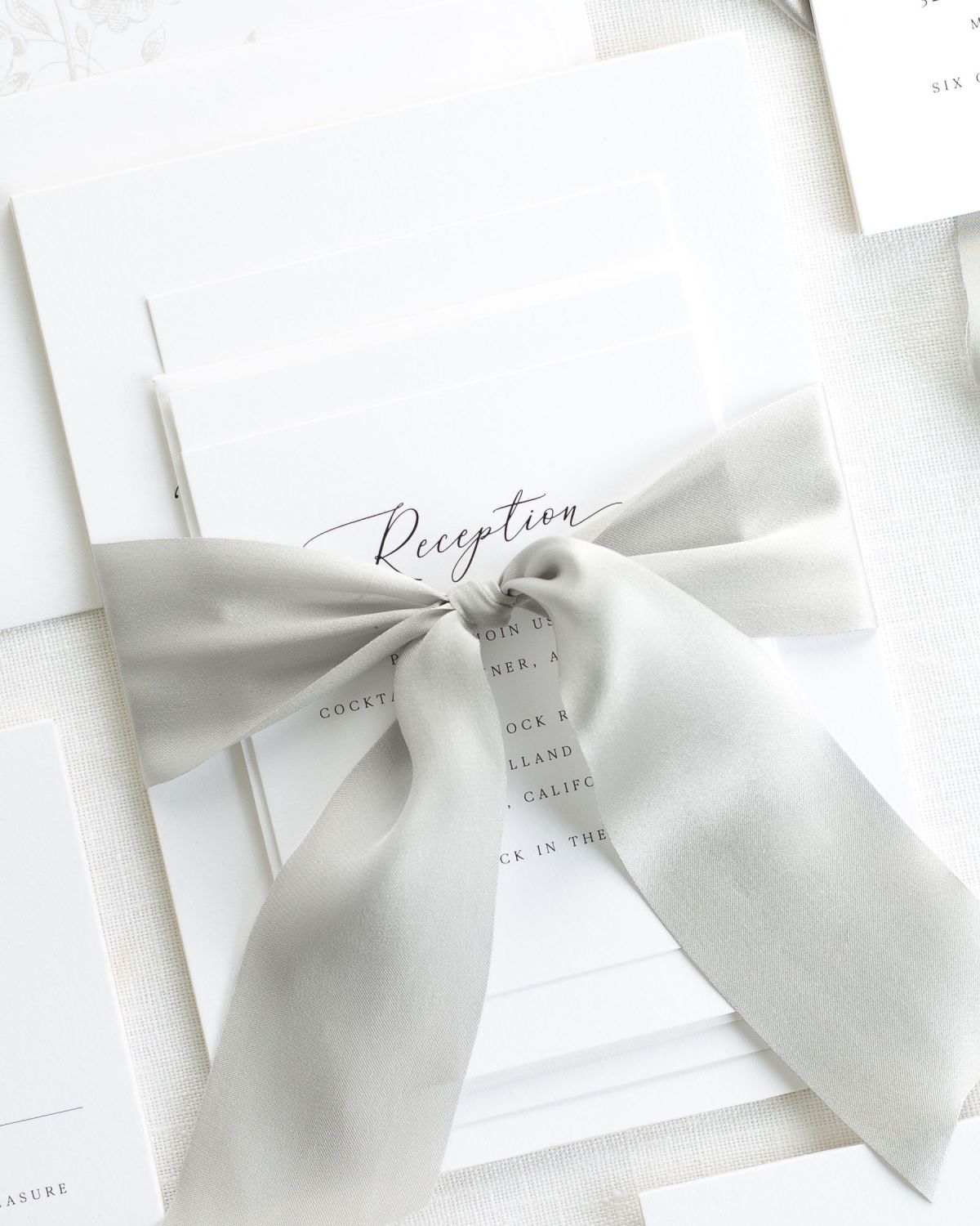 Garden Inspired Ribbon Wedding Invitations in Gray | Shine Wedding ...