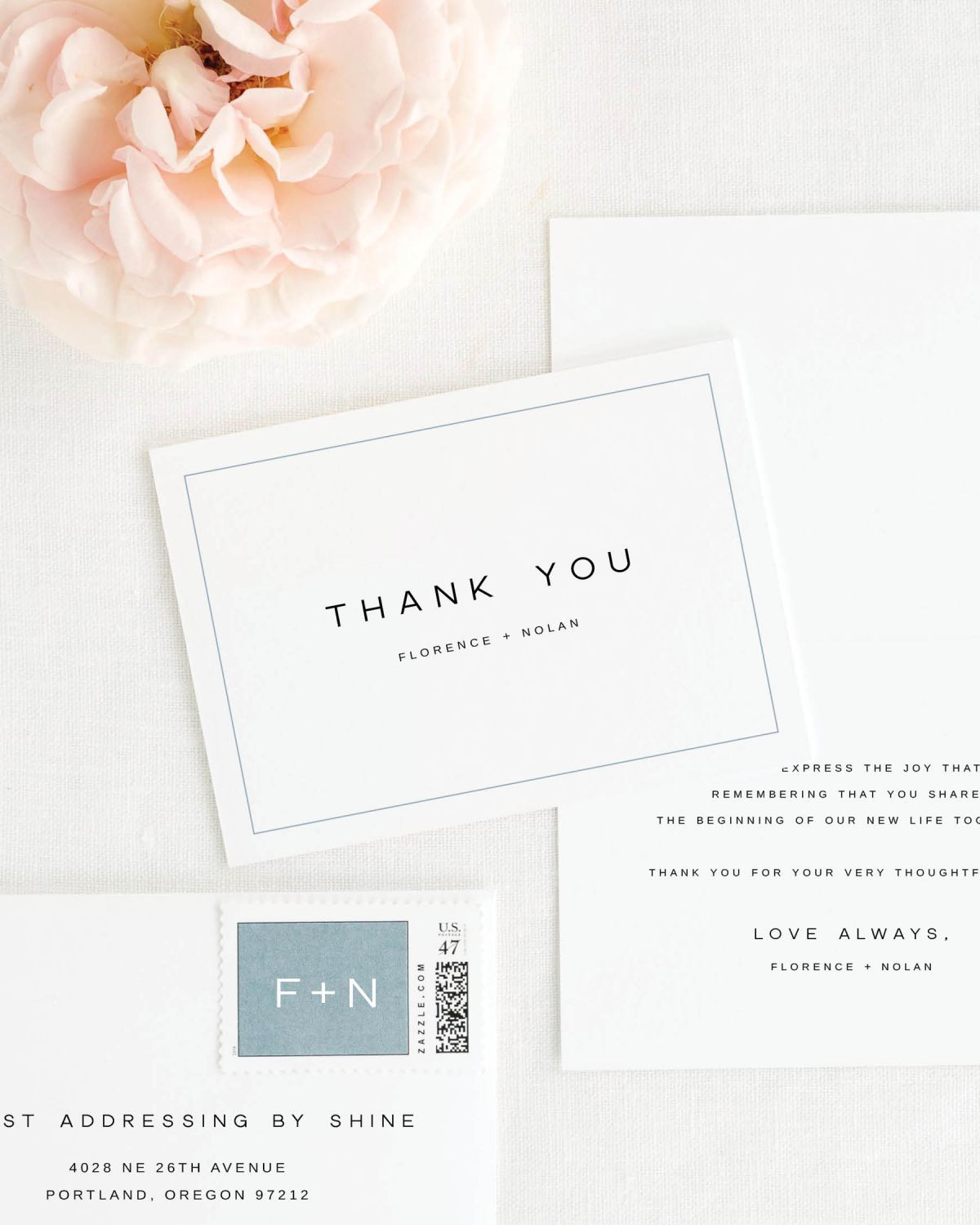 Bold and Modern Wedding Invitations in Steel Blue | Shine Wedding ...