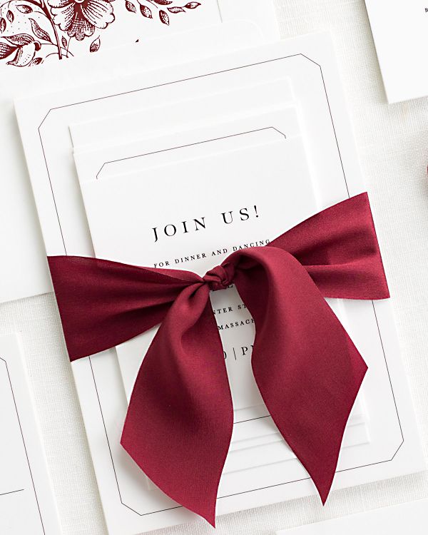 Modern and Romantic Ribbon Wedding Invitations | Shine Wedding Invitations