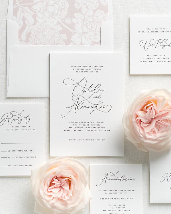 Romantic and Dramatic Letterpress Wedding Invitations | Shine Wedding ...